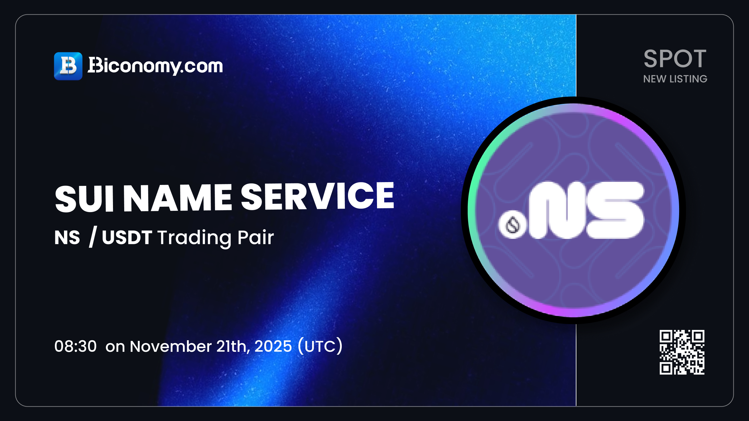 Biconomy.com New Listing Sui Name Service (NS) for Spot Trading ...